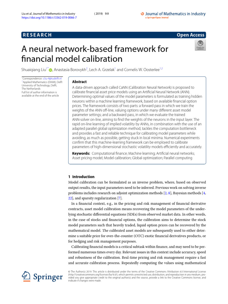 A Neural Network-Based Framework For Financial Mod | PDF | Mathematical Optimization | Option ...