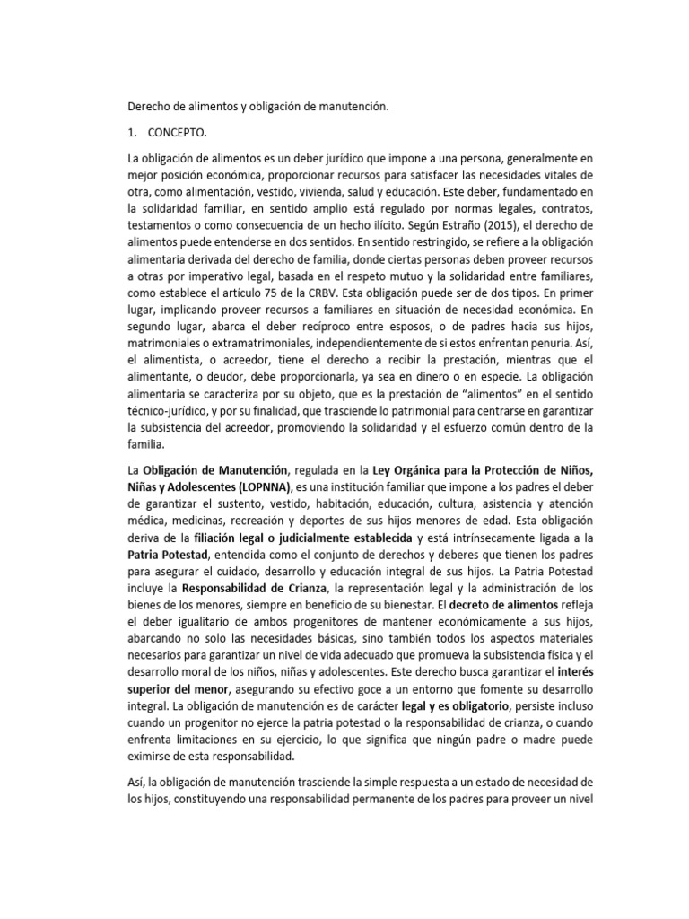 Derecho de Alimentos y Manutención Familiar | PDF | Pensión alimenticia ...