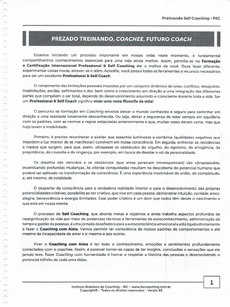 Self Coaching IBC Parte 1 | PDF