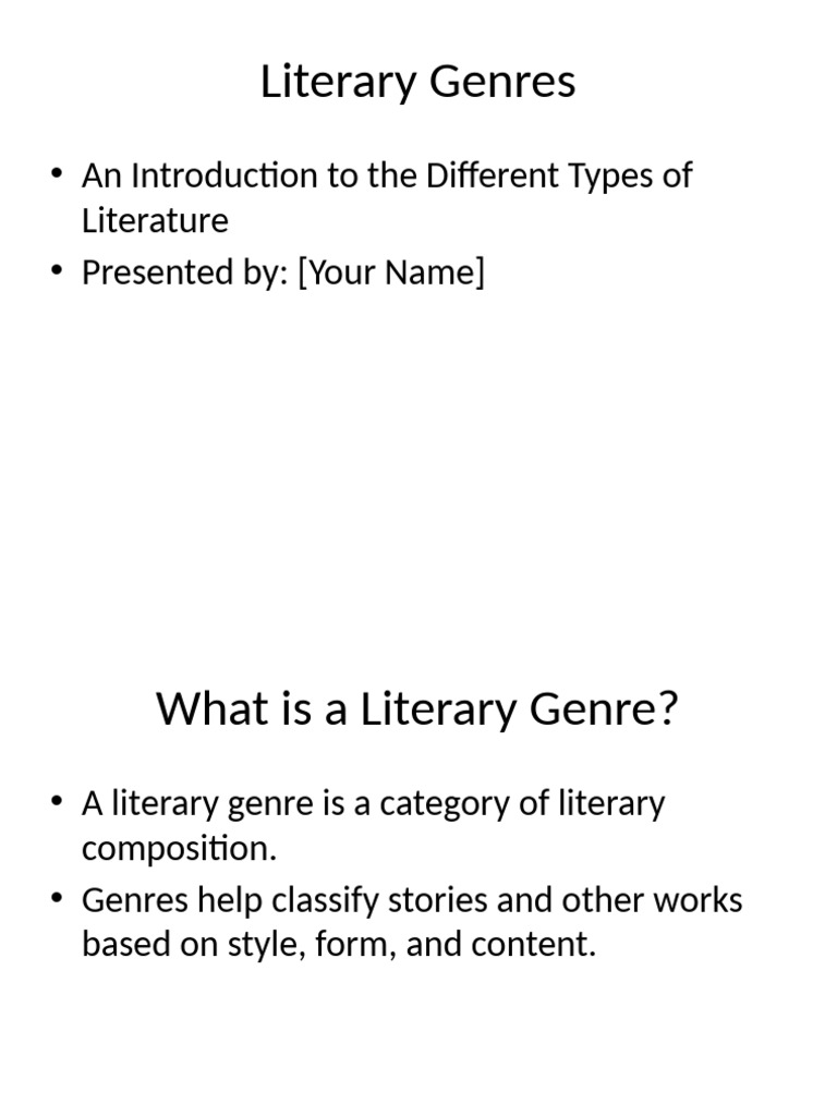 Overview of Literary Genres | PDF
