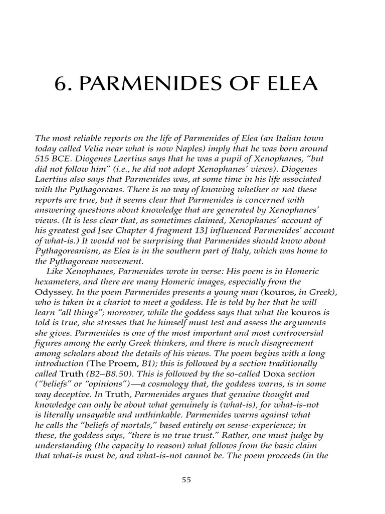 Parmenides: Fragments and Philosophy | PDF | Ancient Greek Philosophy