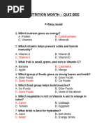 Nutrition Month Quiz Bee Reviewer | PDF | Foods | Vitamin