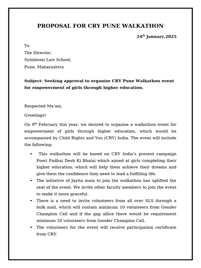 CRY Pune Walkathon, 2025 | PDF