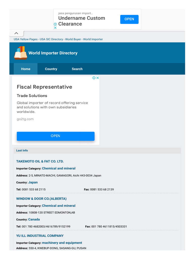 World Importers Directory PDF | PDF