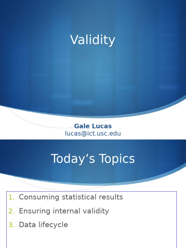 9 Validity | PDF | Validity (Statistics) | Confounding