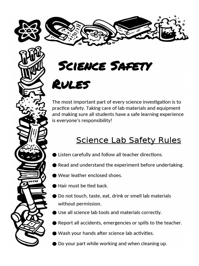 Science Safety Rules | PDF