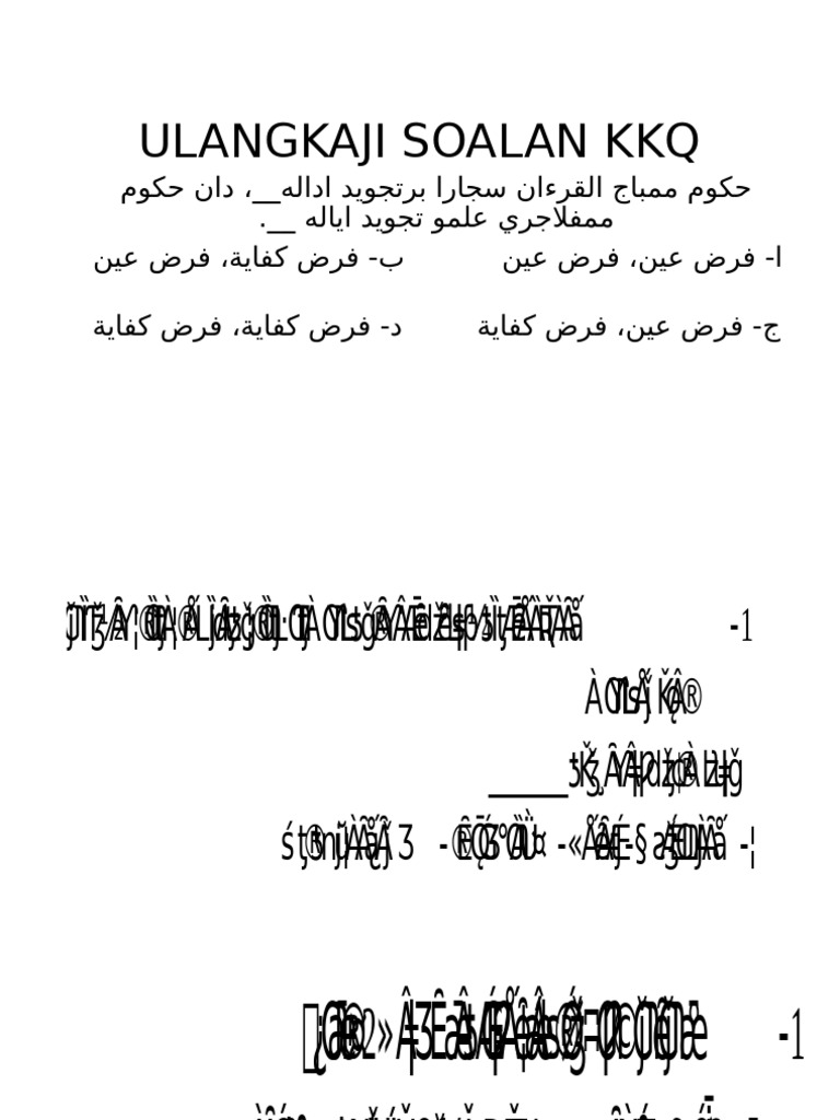 Ulangkaji Soalan KKQ | PDF
