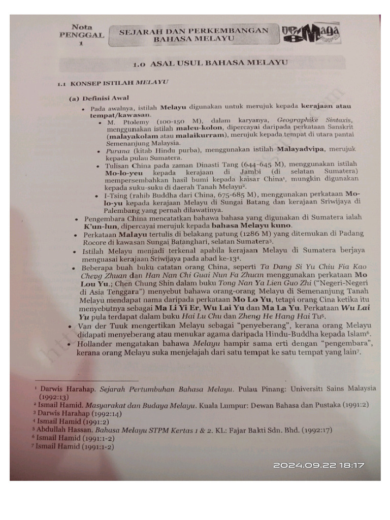 Asal Usul Bahasa Melayu | PDF