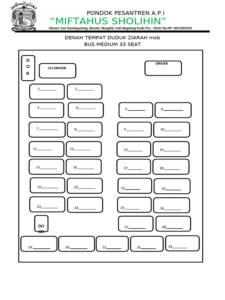 Denah BUs Seat 33 | PDF