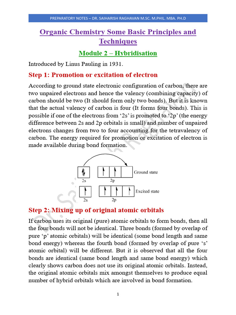 NEET 2027 Organic Chemistry Some Basic Principles and Techniques - Module 2 - Hybridisation ...