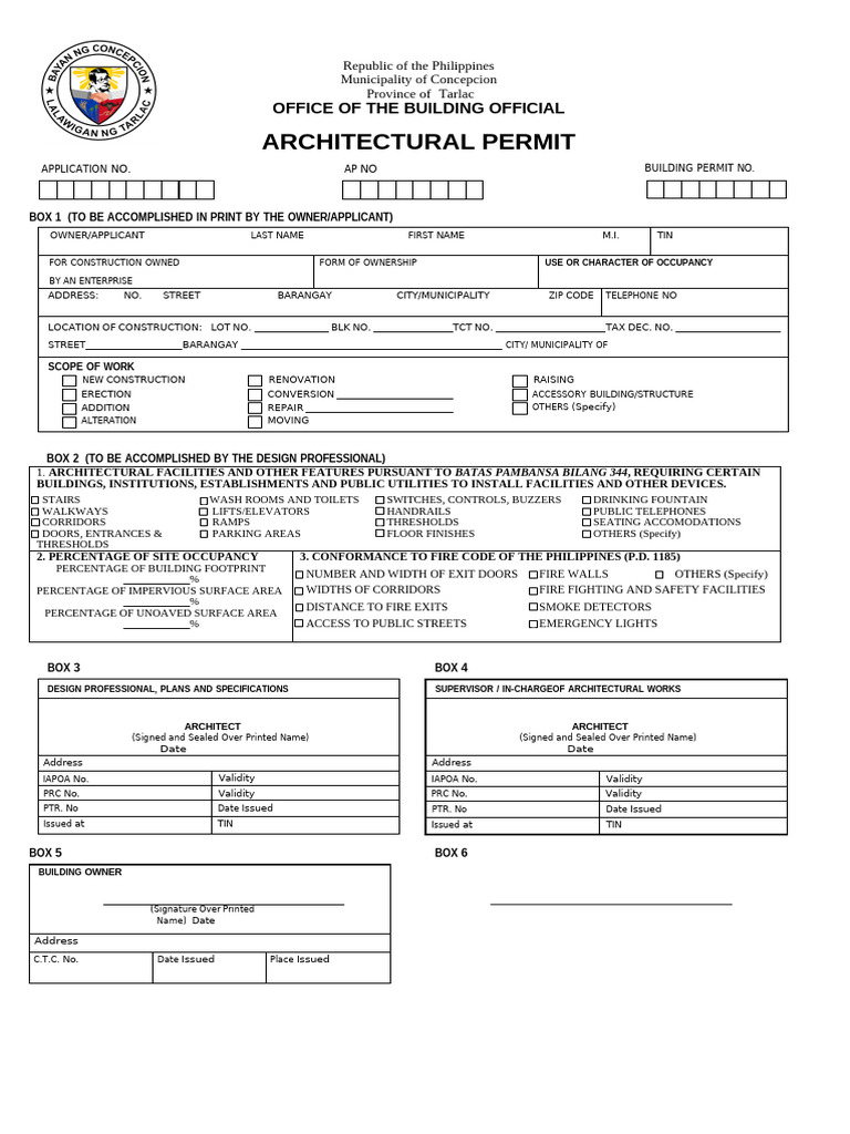 Architectural Permit Application Form | PDF