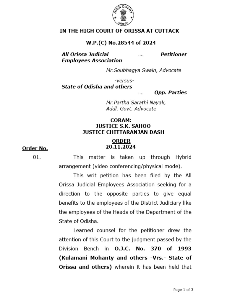 Order All Odisha Judicial Employee | PDF | Government | Political Law