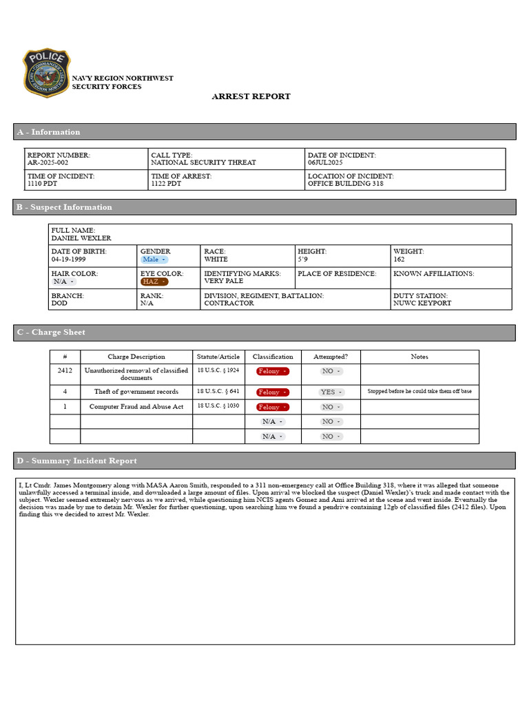 LCDR James Montgomery - 7 - 06 - 2025, AR-2025-002 | PDF | Title 18 Of ...