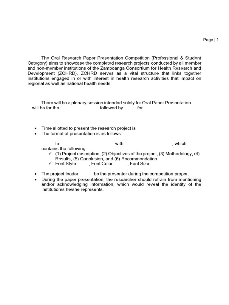 ZCHRD Oral Research Paper Competition | PDF