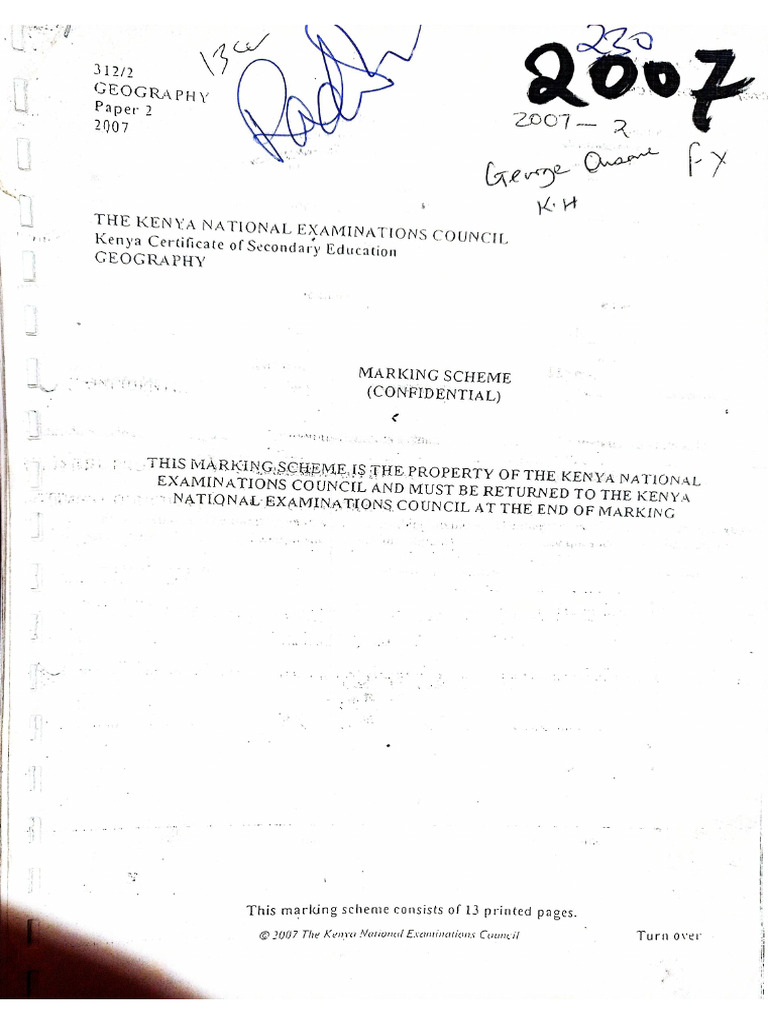 P2 2007 MS Geo | PDF