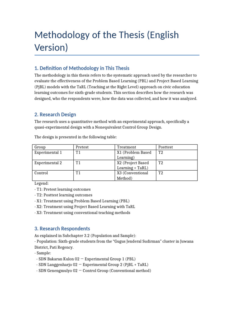 Thesis Methodology English | PDF | Methodology | Procedural Knowledge