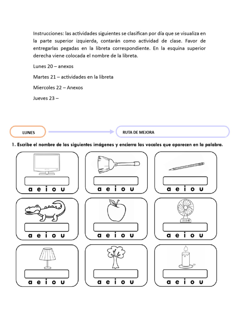 Actividades de Clase para Enero 2025 | PDF