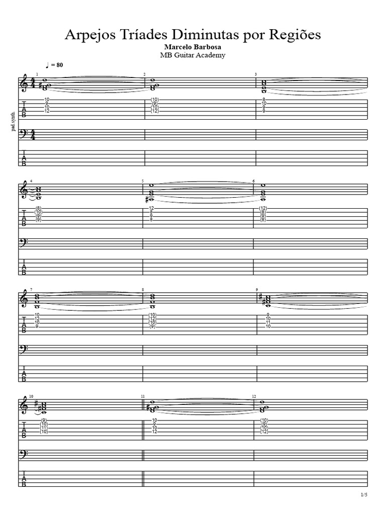 Arpejos Triades Diminutas Por Regioes | PDF