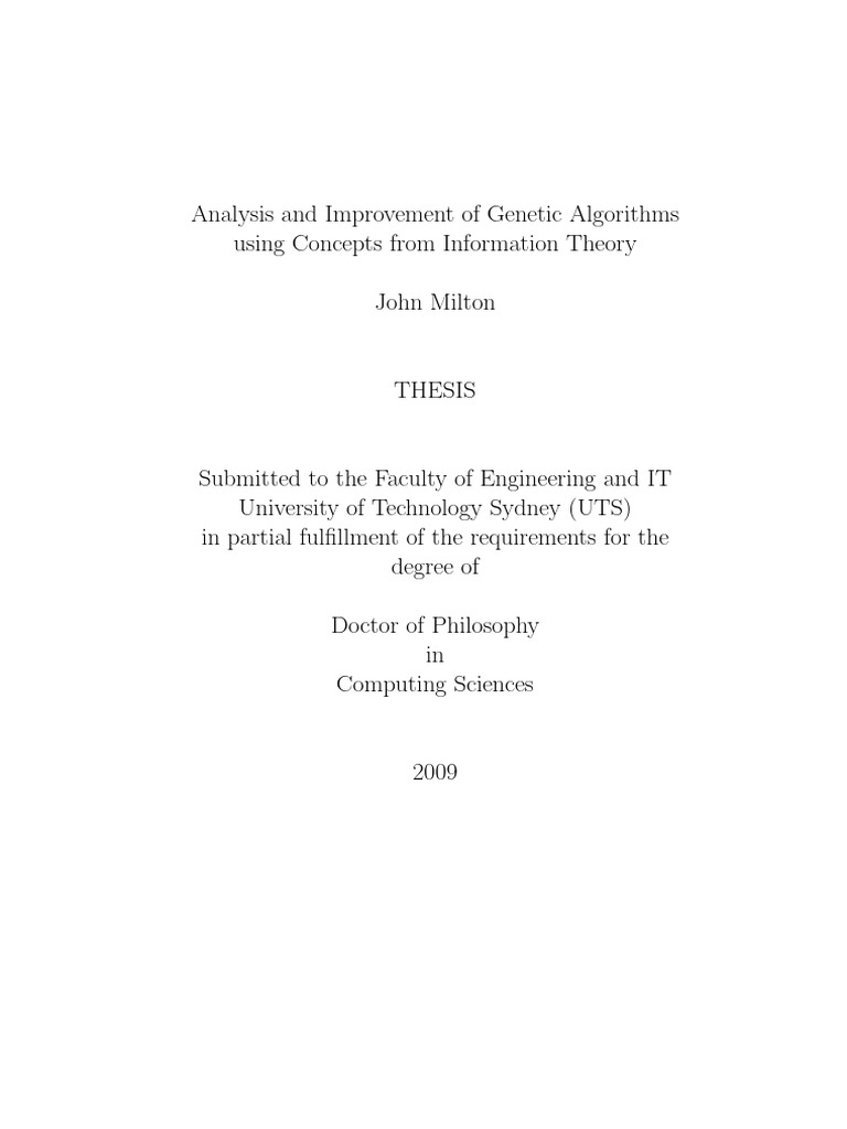 Improving GAs by InformationTheory | PDF | Genetic Algorithm