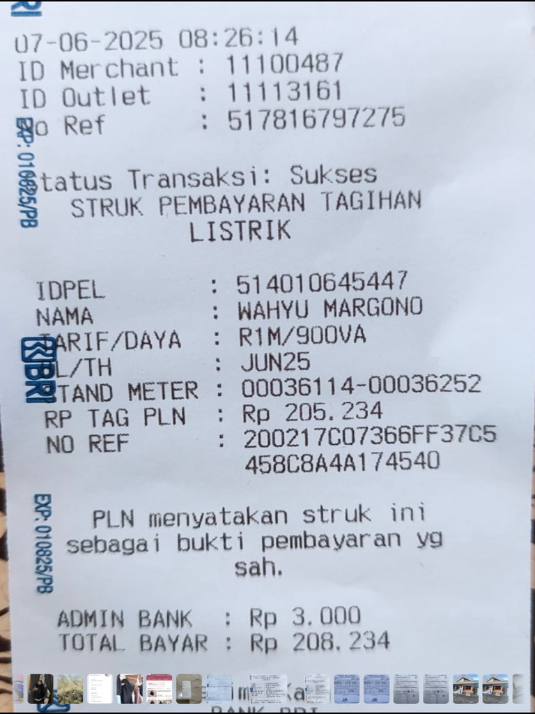 Struk Listrik Jun25 | PDF