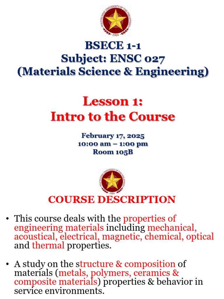 Lesson 1 Intro To The Subject ENSC 027 February 17 2025 | PDF ...