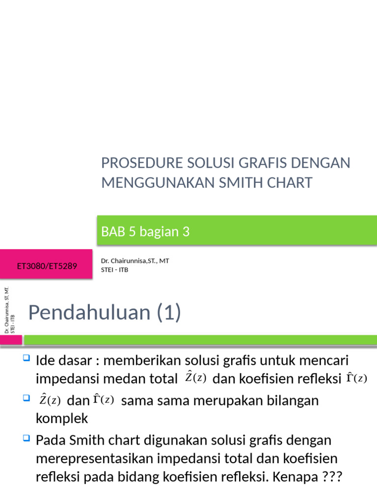Solusi Grafis Impedansi dengan Smith Chart | PDF