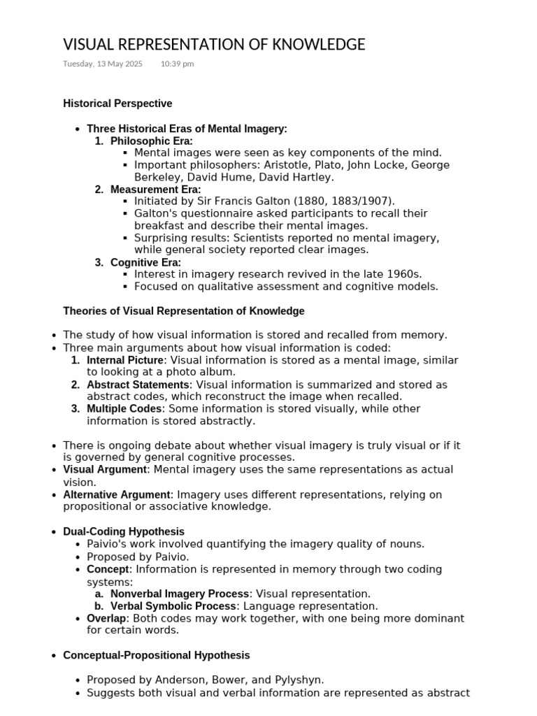 Visual Knowledge Representation Insights | PDF | Mental Image ...