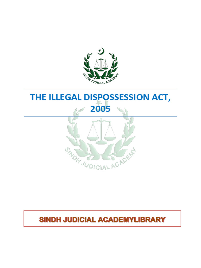 Illegal Dispossession Act, 2005 | PDF | Eviction | Criminal Procedure ...