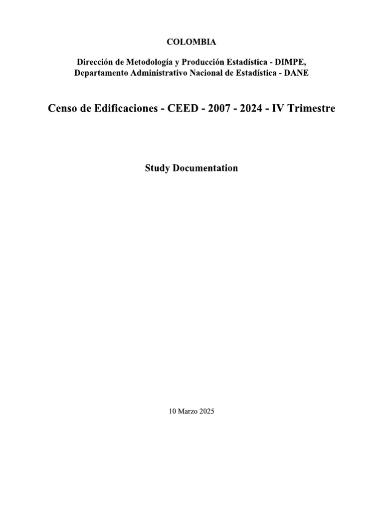 Censo de Edificaciones - CEED - 2007 - 2024 - IV Trimestre | PDF