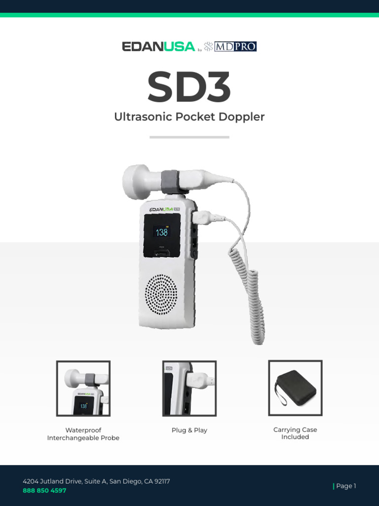SD3 EdanUSAbyMdpro Brochure2023 | PDF | Rechargeable Battery