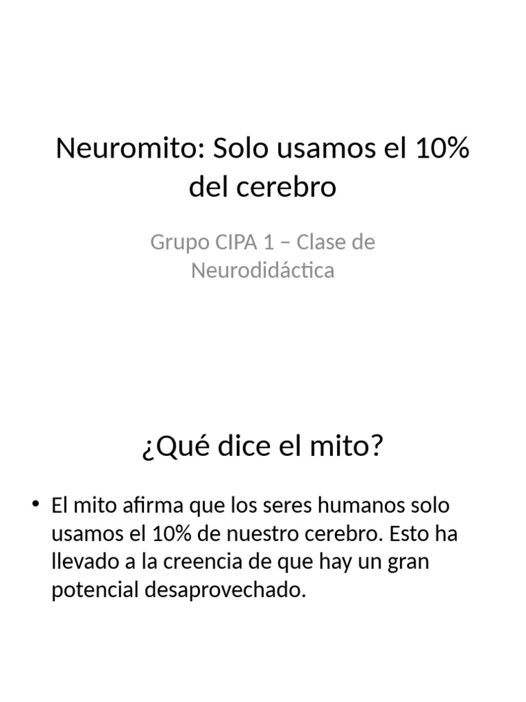 Neuromito CIPA1 Presentacion | PDF