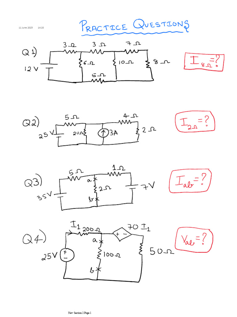 Circuits That Solve Practice Questions | PDF