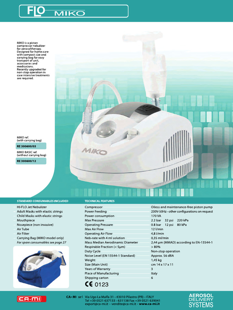 Cami Flo Miko Nebulizer | PDF