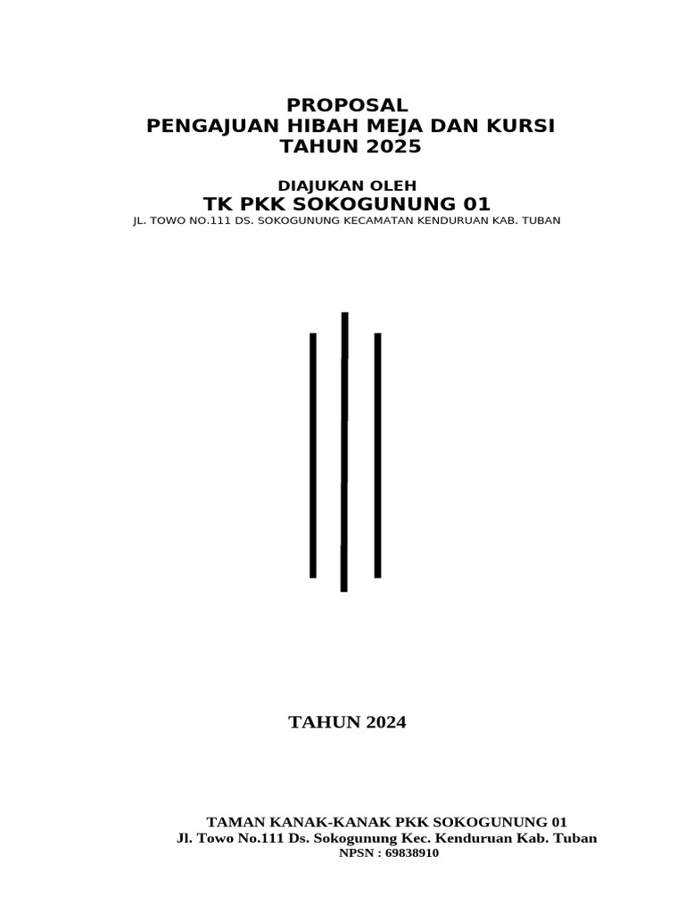 Contoh Proposal Meja Kursi | PDF