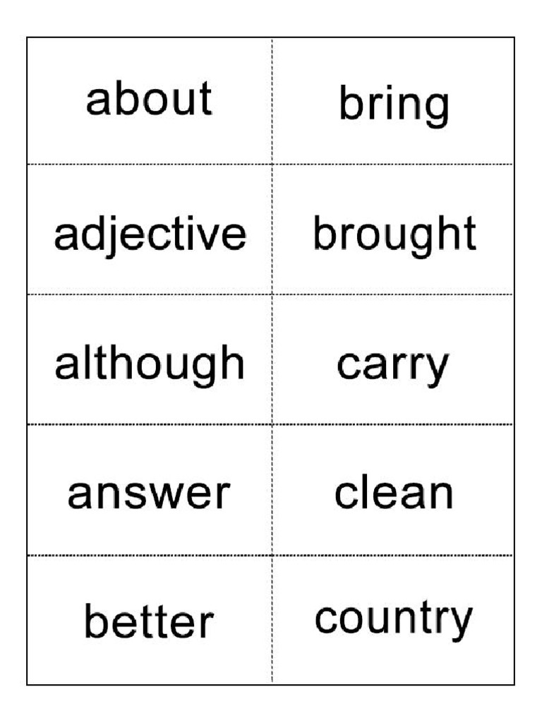 3rd Grade Level Sight Words Flashcard | PDF