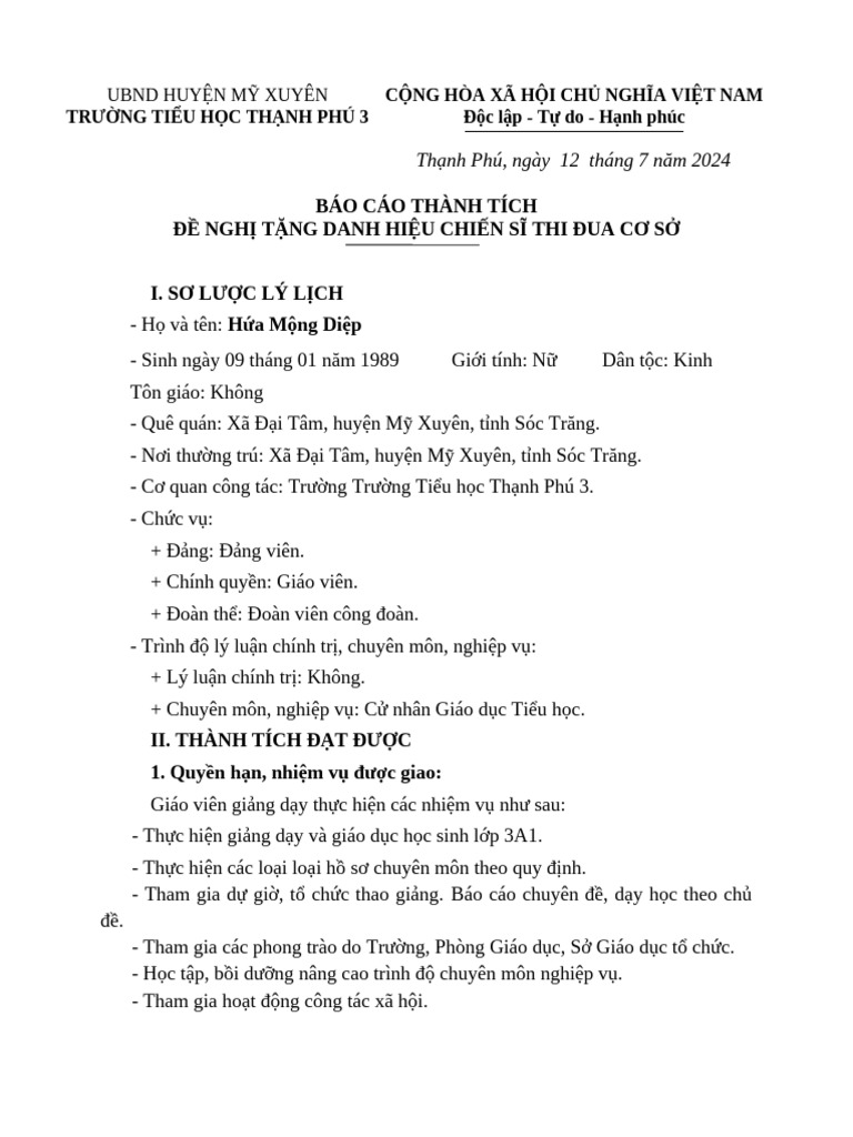 Hua Mong Diep Tp3 Cstdcs | PDF