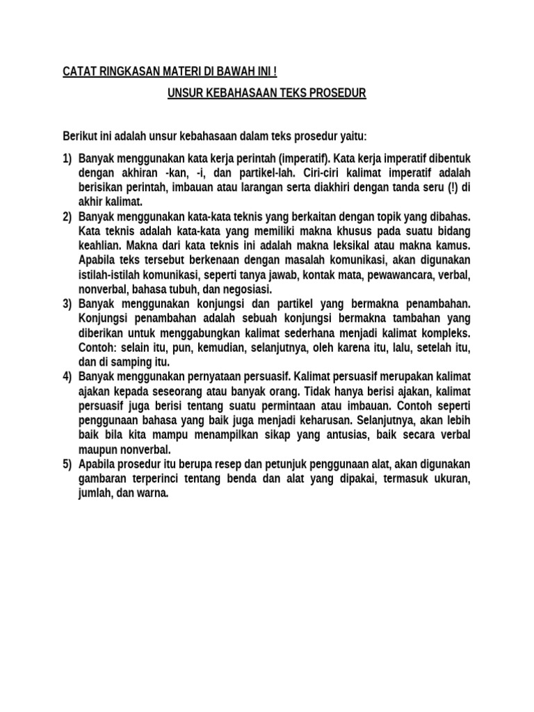 Tugas Kebahasaan Teks Prosedur | PDF