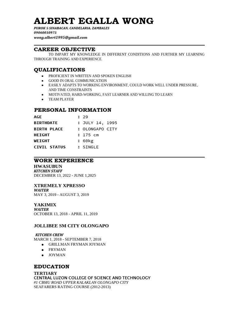 Albert Resume | PDF