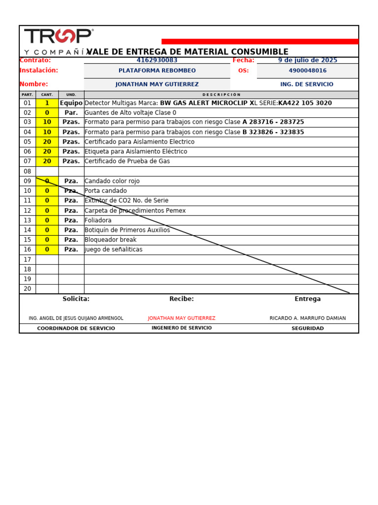SGS-FS-041 Vale de Suministro | PDF