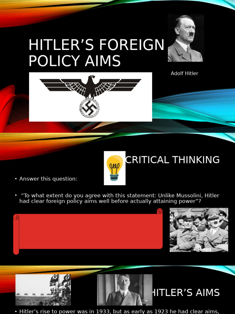 Hitler's Foreign Policy Aims Explained | PDF | Adolf Hitler | Nazi Germany