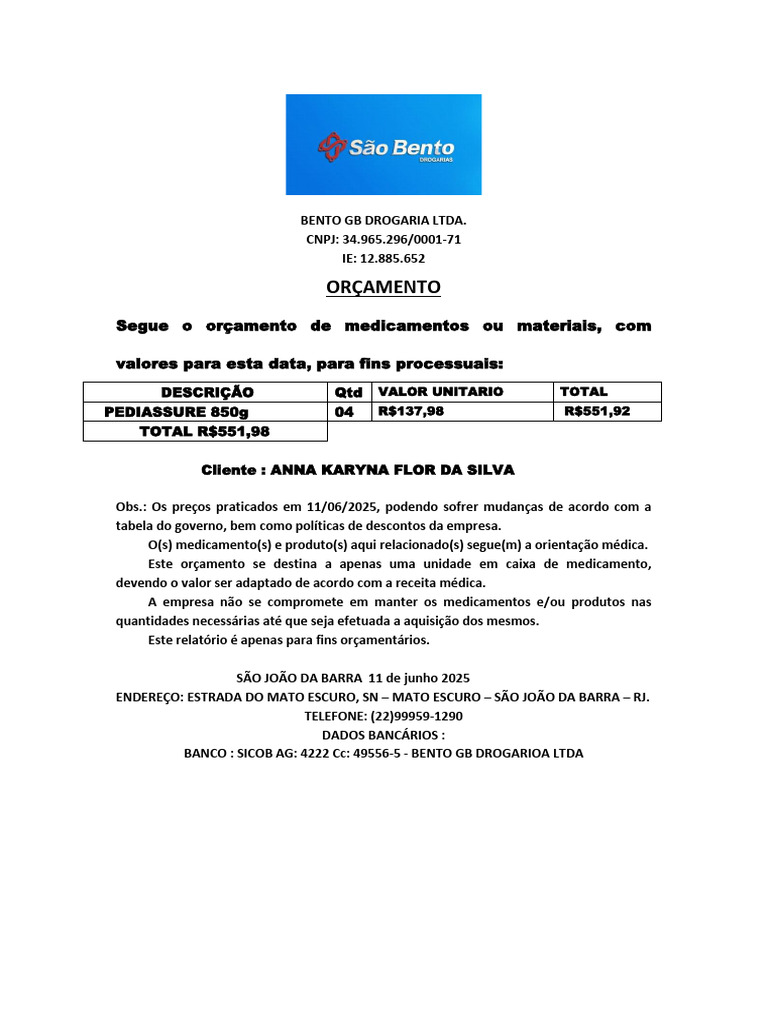 Bento GB Anna Karyna 1106 | PDF