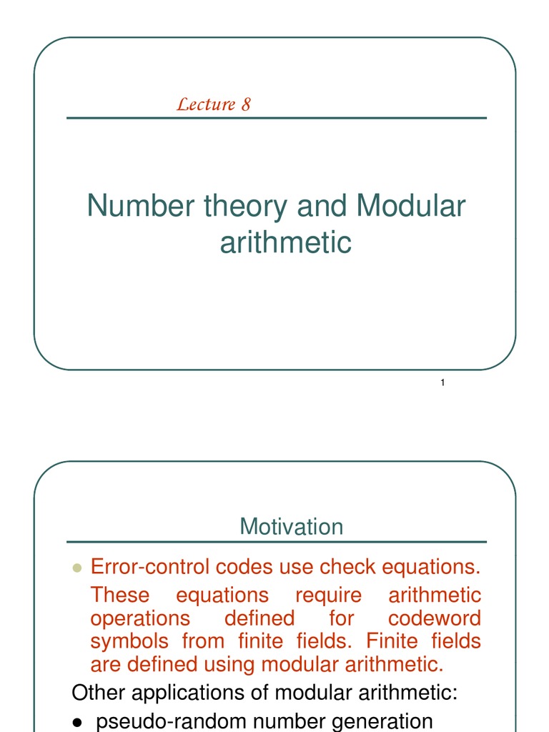 Number Theory and Modular Arithmetic Arithmetic | Download Free PDF | Group (Mathematics ...