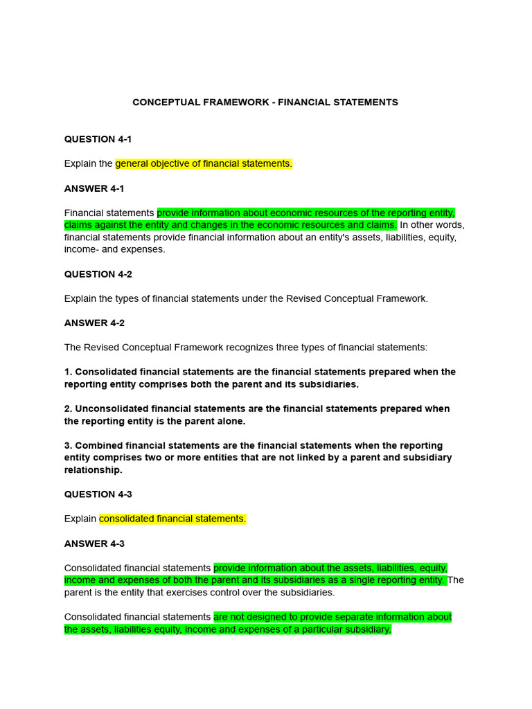 Cfas - Conceptual Framework - Financial Statements | PDF | Going Concern | Financial Accounting