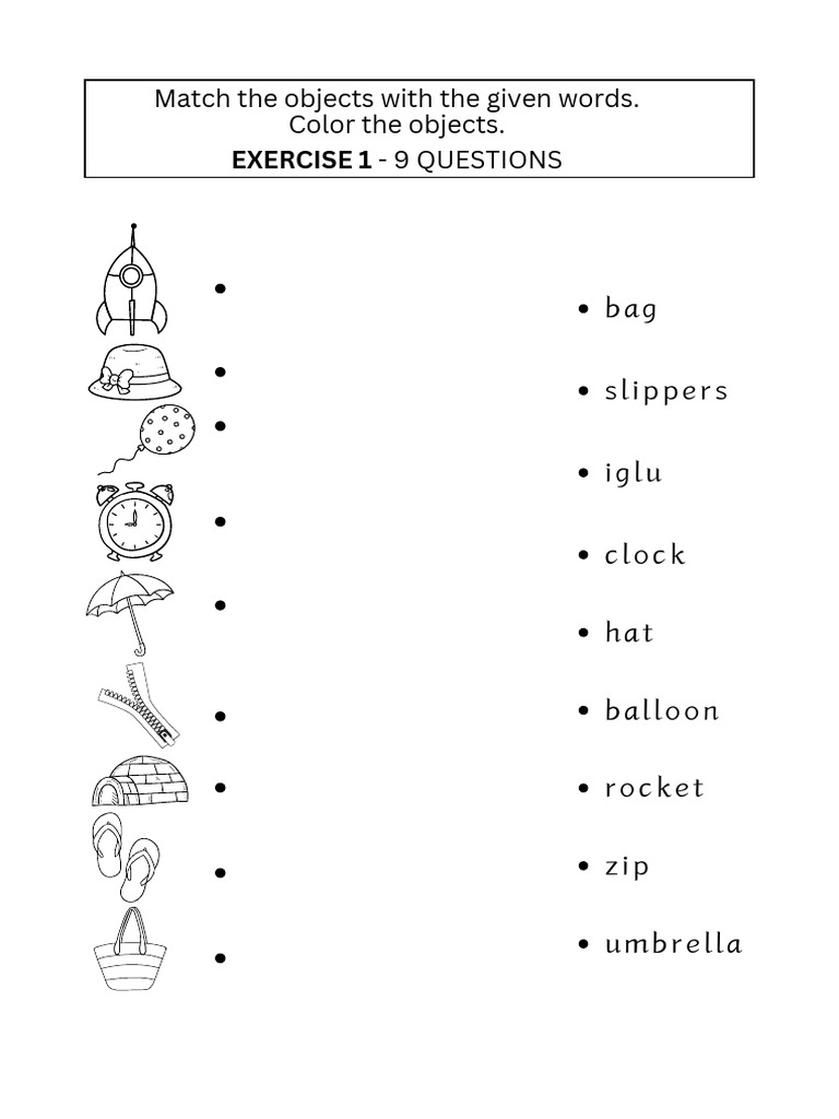 Match The Object Preschool | PDF