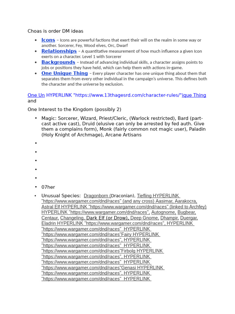Kingdom KALAMAR COSDOL - Chaos Is Order DM Ideas | PDF | Elf (Dungeons ...