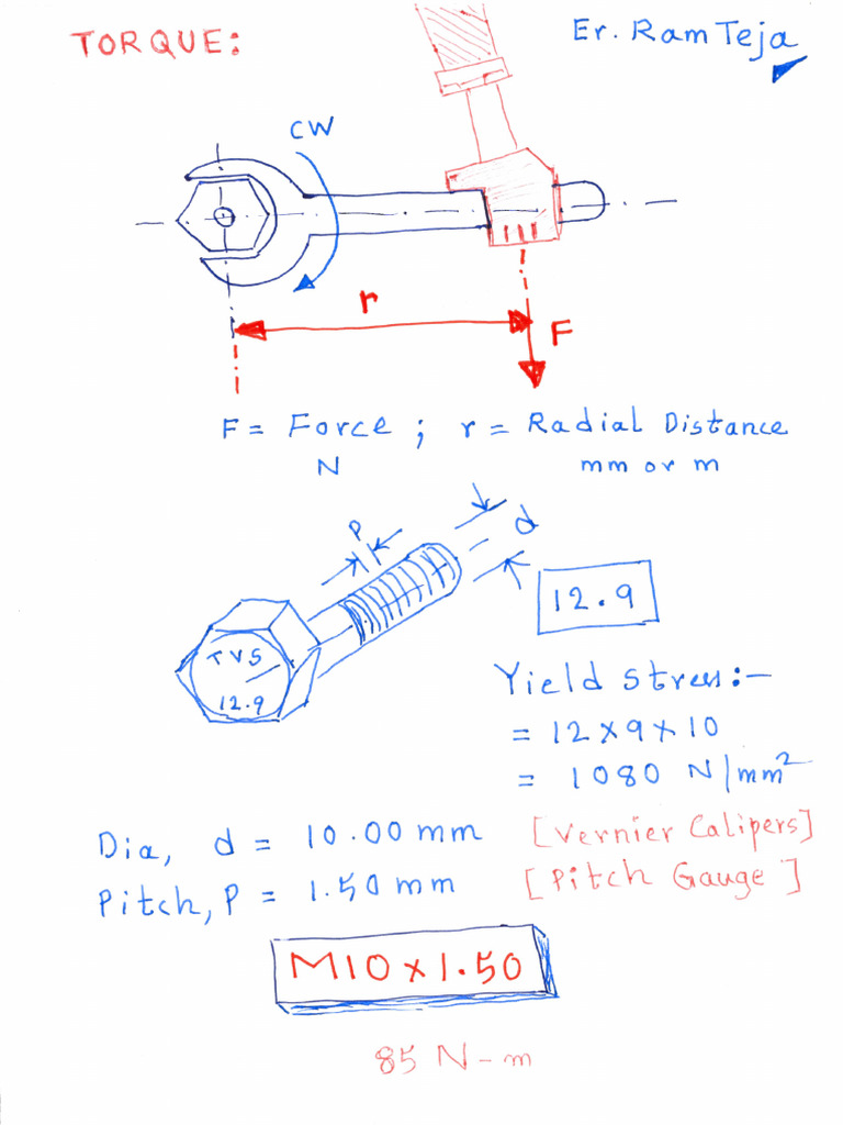 Application of Torque On Metric Bolts | PDF