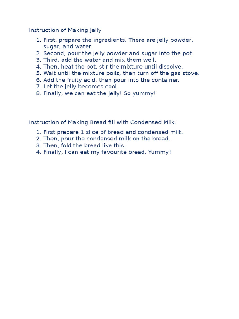 Instruction of Making Jelly | PDF