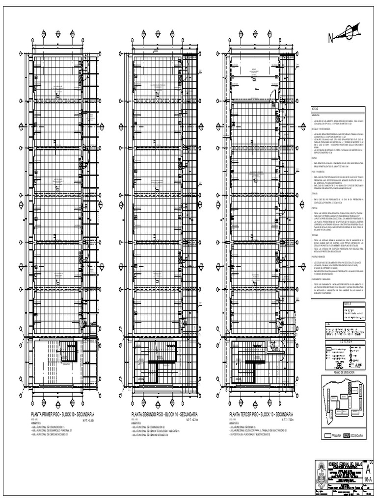 Planta Primer Piso - Block 10 - Secundaria Planta Segundo Piso - Block 10 - Secundaria Planta ...