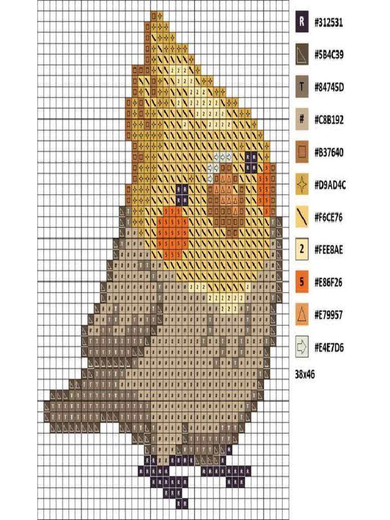 Cute Cockatiel 18 Cross Stitch Pattern | PDF