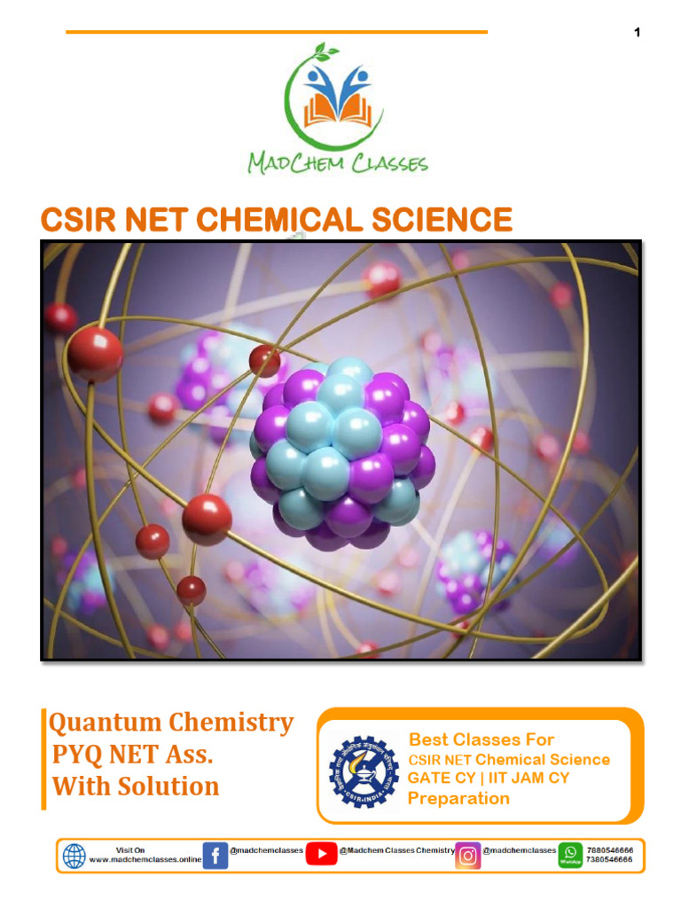 Quantum Chemistry Pyq 2024 | PDF | Atomic Orbital | Wave Function